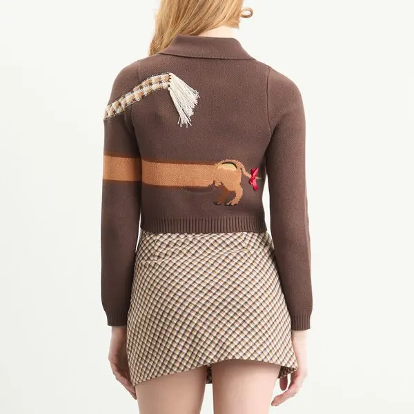 HOUSE OF SUNNY Walk In The Park Tripper Cardigan - Tobacco