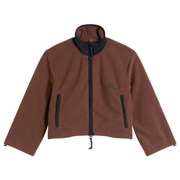 SKIMS Fleece Lounge Shrunken Zip Up Jacket - Cocoa