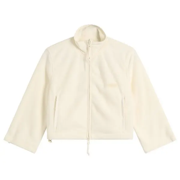 SKIMS Fleece Lounge Shrunken Zip Up Jacket - Ecru