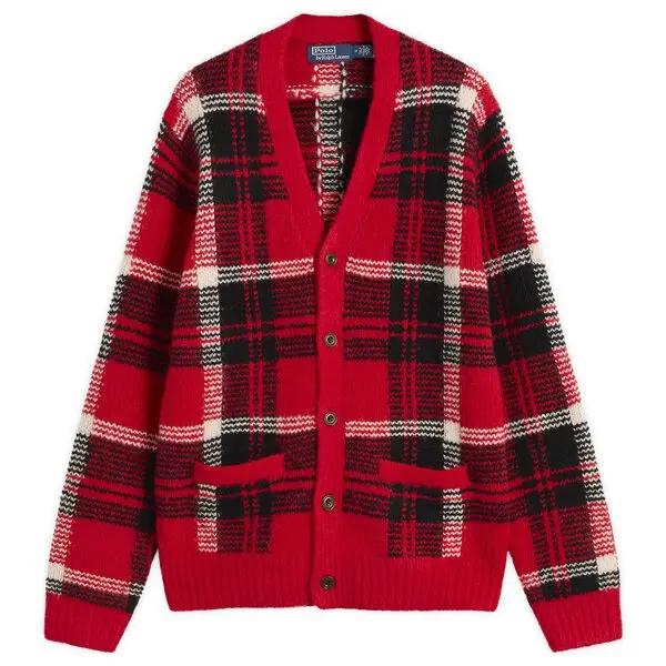 Polo Ralph Lauren Check Cardigan - Red Combo