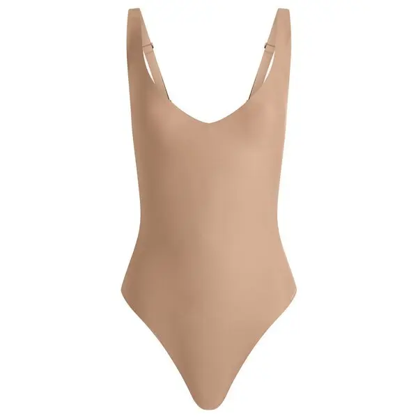 SKIMS Body Core Sculpt Plunge Thong Bodysuit - Sienna