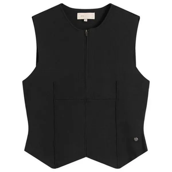 STEL Zip Up Power Knit Vest - Black