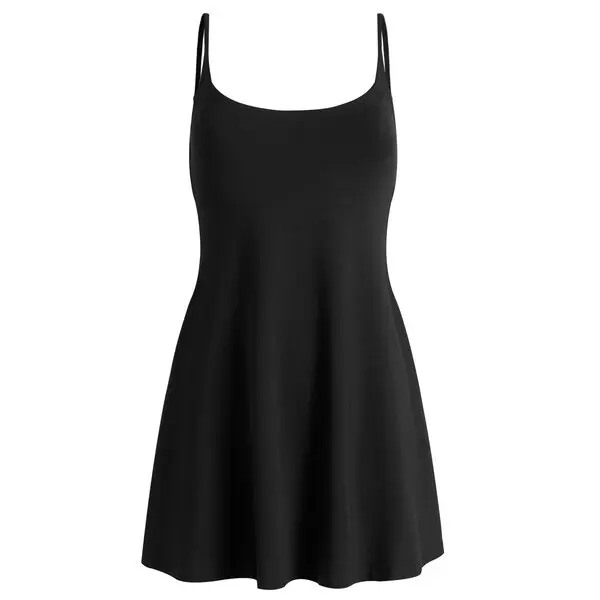 SKIMS Smooth Lounge Strap Mini Dress - Obsidian