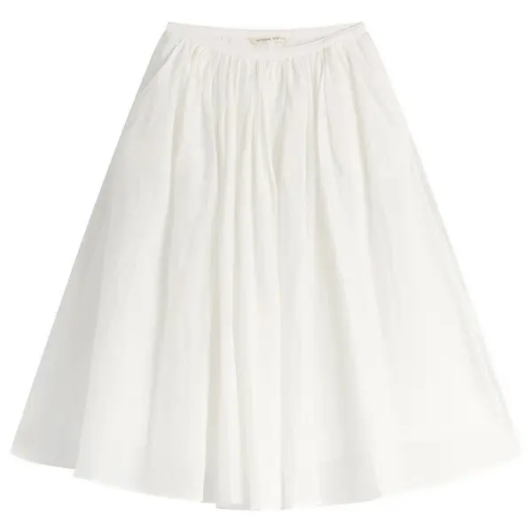 NOTHING WRITTEN Shore Linen Midi Skirt - White