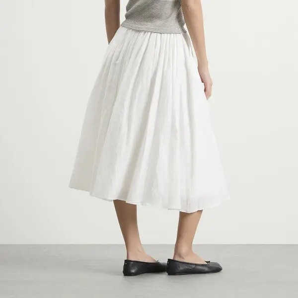 NOTHING WRITTEN Shore Linen Midi Skirt