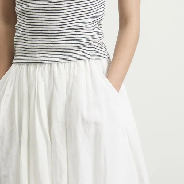 NOTHING WRITTEN Shore Linen Midi Skirt