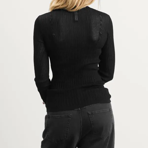 SKIMS Sheer Knit Long Sleeve Henley Top