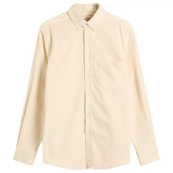 Portuguese Flannel Lobo Button Down Corduroy Shirt - Ecru