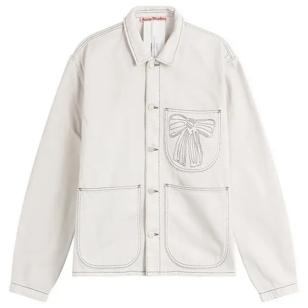 Acne Studios Bow Denim Chore Jacket - White/ecru