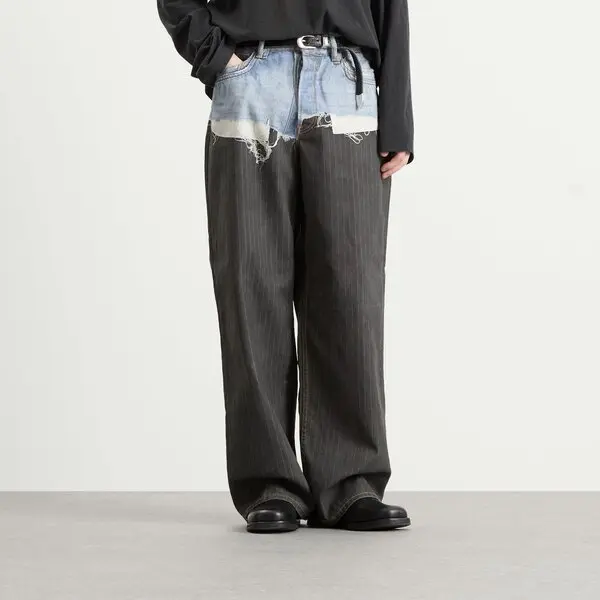 Acne Studios 1981 Trompe L’oeil Pinstripe Print Jeans