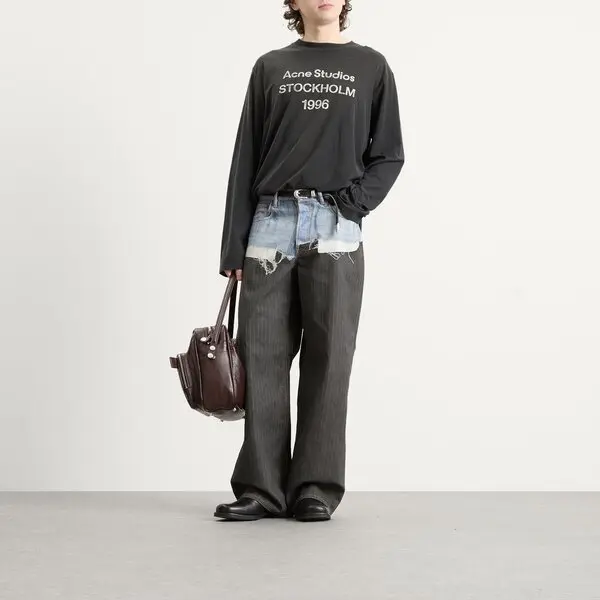 Acne Studios 1981 Trompe L’oeil Pinstripe Print Jeans