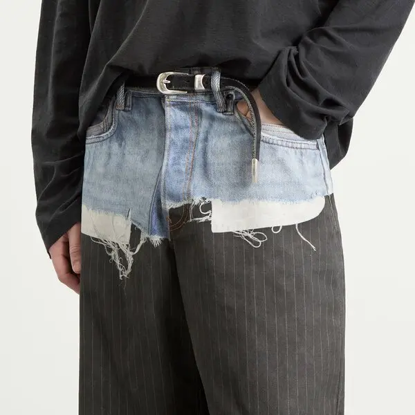 Acne Studios 1981 Trompe L’oeil Pinstripe Print Jeans