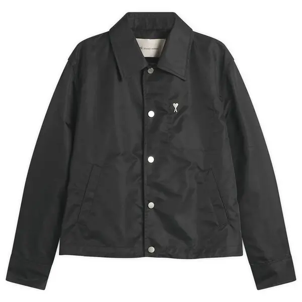 AMI Paris Denim Jacket With De Coeur Stud In | Size: | Nylon/eva/denim | End Clothing