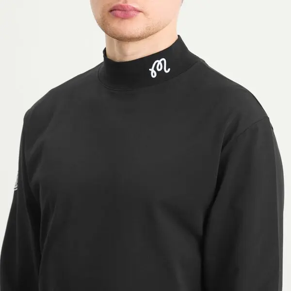MALBON Mock Neck Long Sleeve T-shirt