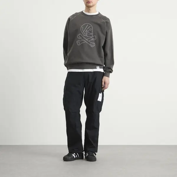 NEIGHBORHOOD Pigment Dyed Sweatshirt With Stitched Skull Graphic
