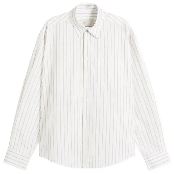 AMI Paris Boxy Long Sleeve Shirt - Blanc/matcha