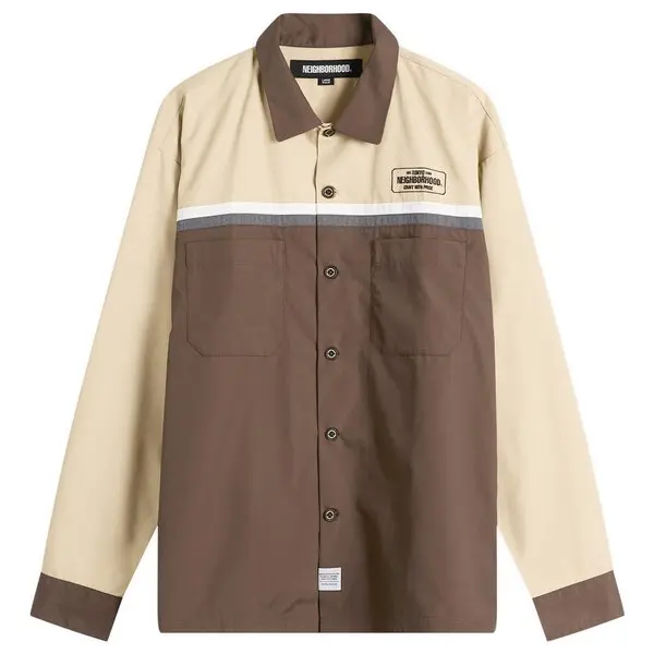 NEIGHBORHOOD Classic Work Bicolor Shirt - Brown