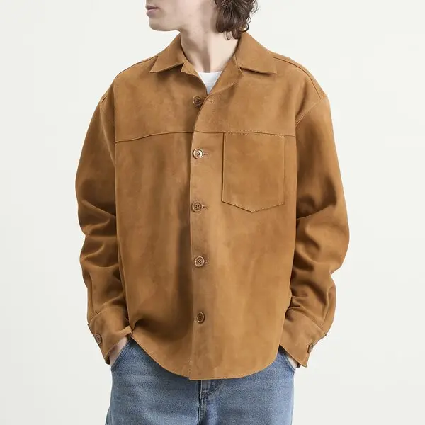 AMI Paris Suede Buttoned Overshirt