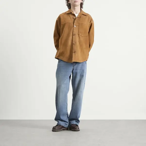AMI Paris Suede Buttoned Overshirt