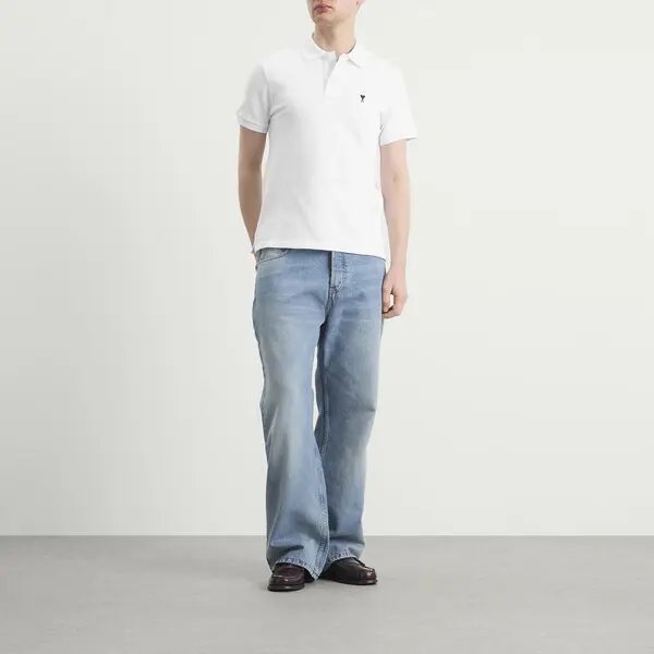 AMI Paris Contrasted De Coeur Polo Shirt