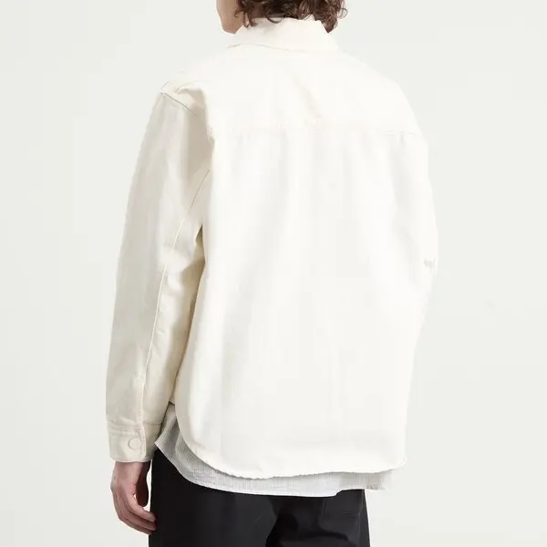 AMI Paris Denim Overshirt With Knitted De Coeur