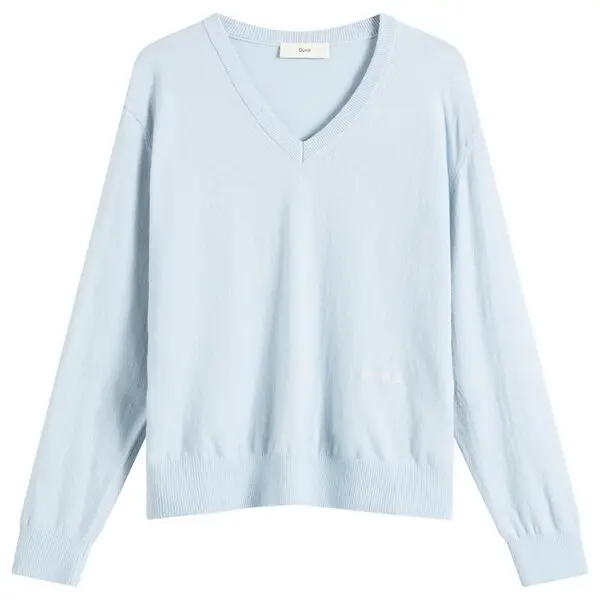 DUNST Soft V-neck Sweater - Soft Blue