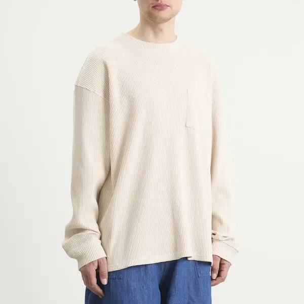 FRIZMWORKS Oversized Waffle Pocket Long Sleeve T-shirt