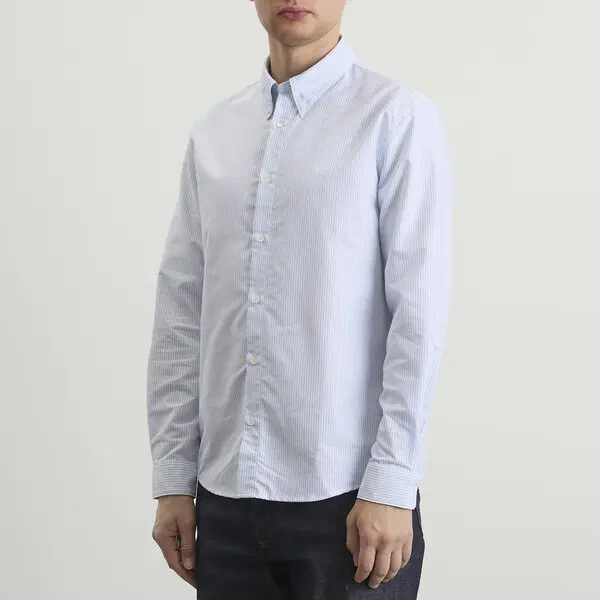A.p.c. Greg Logo Button Down Stripe Shirt