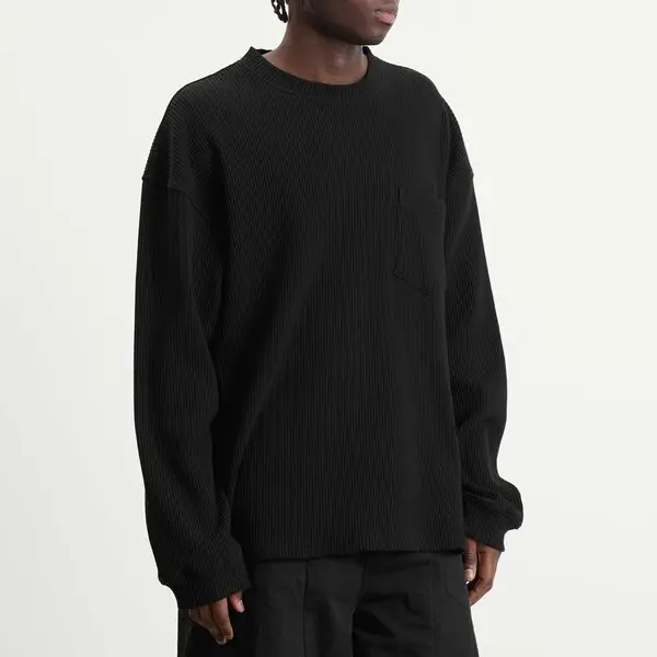 FRIZMWORKS Oversized Waffle Pocket Long Sleeve T-shirt