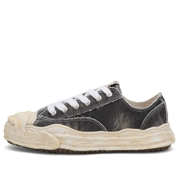 Mihara Yasuhiro Hank Bleach Washed Low-top - Black