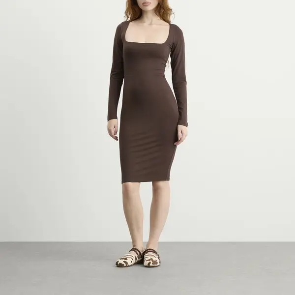 SKIMS Smooth Layers Long Sleeve Midi Dress