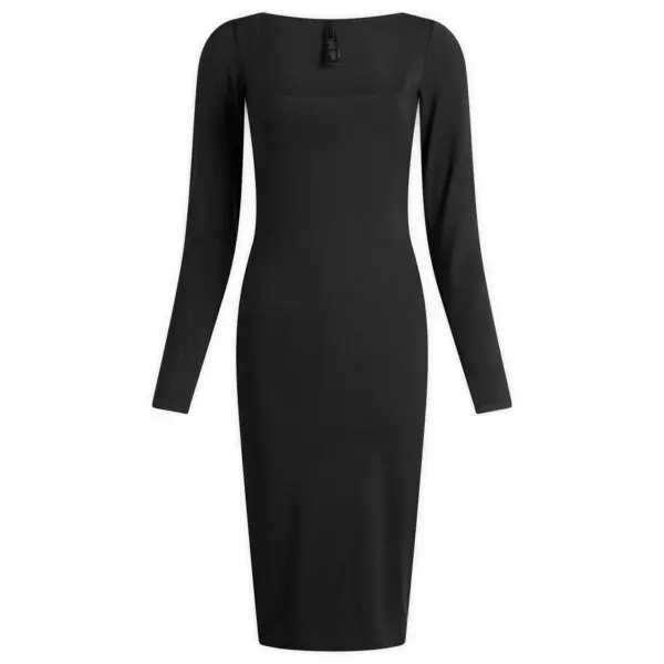 SKIMS Smooth Layers Long Sleeve Midi Dress - Obsidian