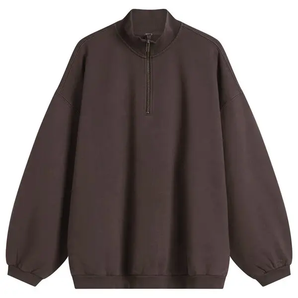 SKIMS Boyfriend Fleece Slouchy Turtleneck Pullover - Espresso