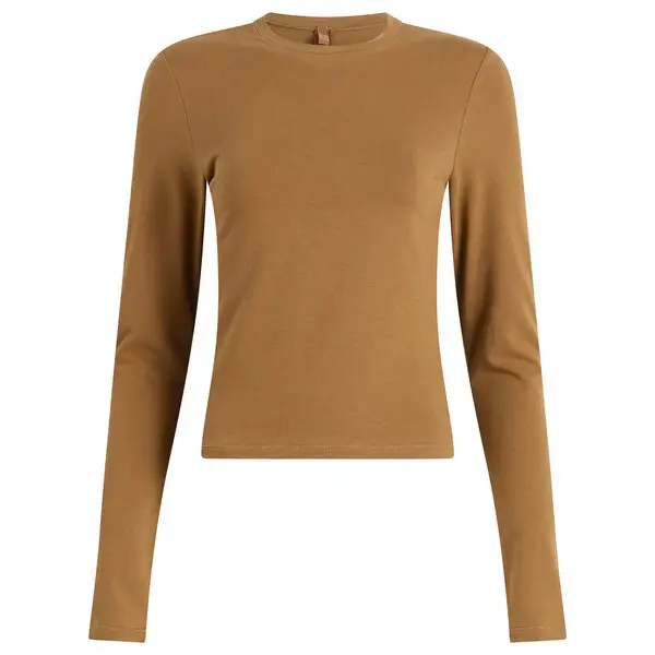 SKIMS Cotton Jersey Long Sleeve Top - Chai