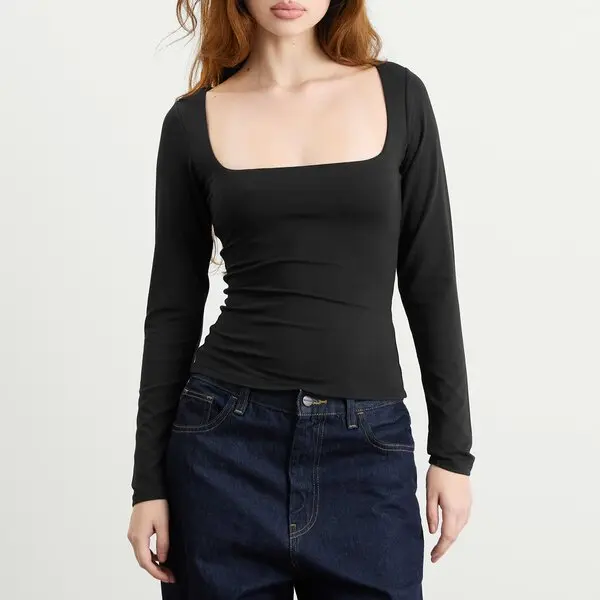 SKIMS Smooth Layers Square Neck Long Sleeve Top