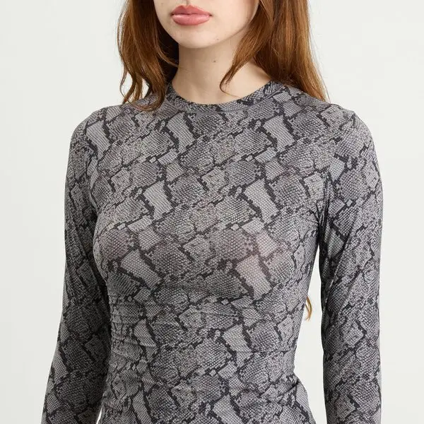 SKIMS Fits Everybody Long Sleeve Top - Shadow Snake Print