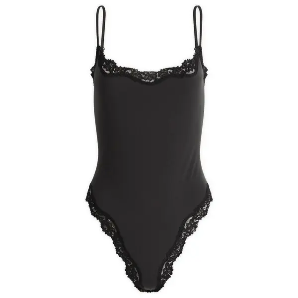 SKIMS Fits Everybody Lace Cami Bodysuit - Onyx