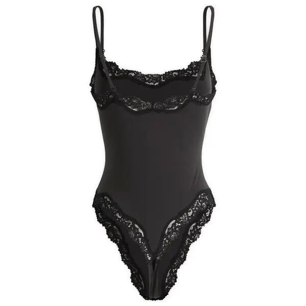 SKIMS Fits Everybody Lace Cami Bodysuit - Onyx