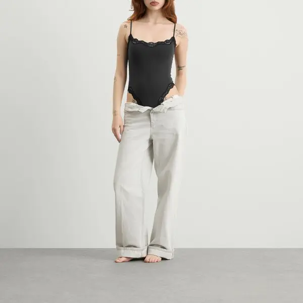 SKIMS Fits Everybody Lace Cami Bodysuit - Onyx
