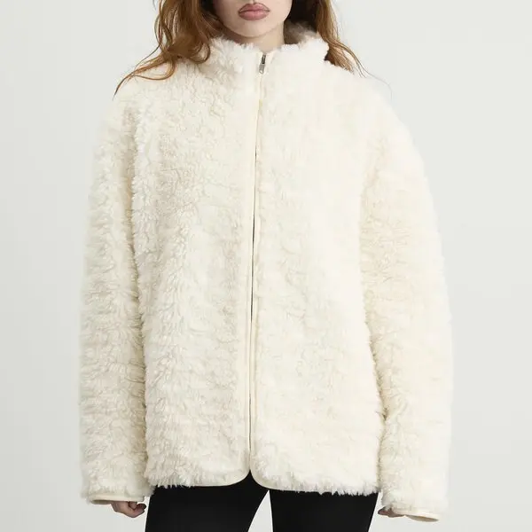 SKIMS Faux Fur Zip Up Jacket