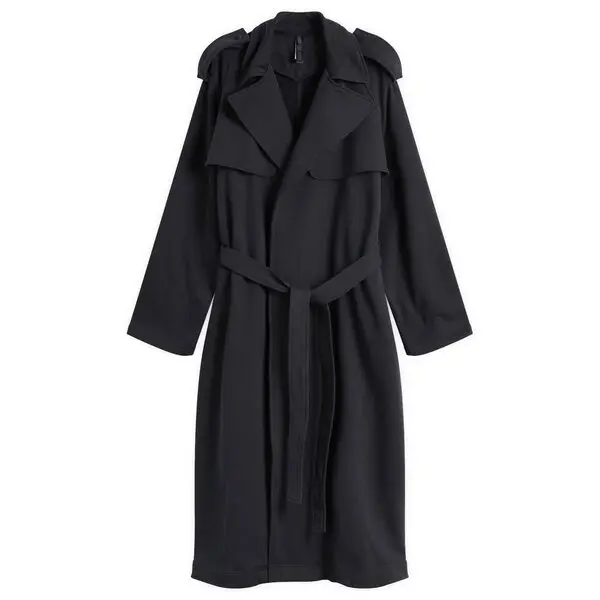SKIMS Boyfriend Fleece Trench Coat - Onyx