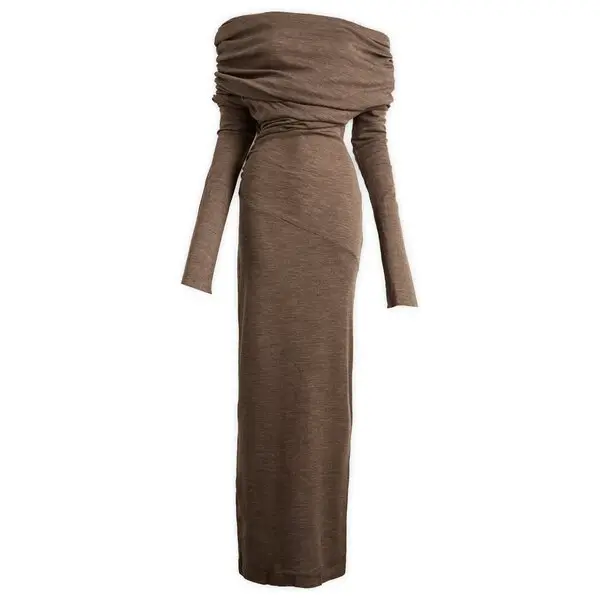 ENTIRE STUDIOS Bound Midi Wool Dress - Pinecone