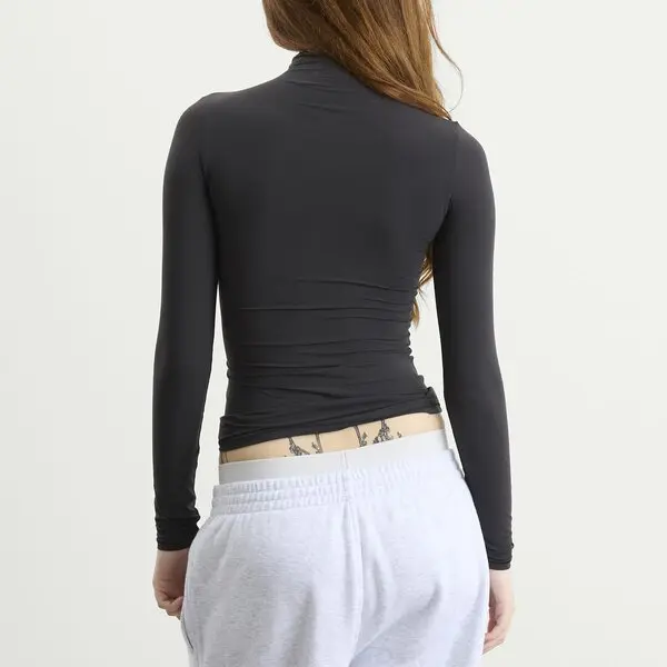 SKIMS Fits Everybody Long Sleeve High Neck Top - Onyx