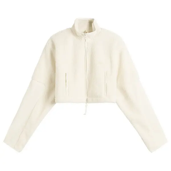SKIMS Teddy Funnel Neck Cropped Jacket - Ecru