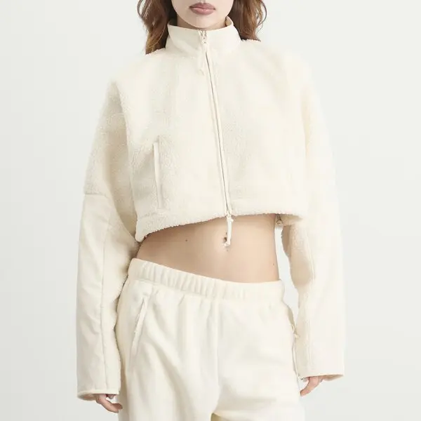 SKIMS Teddy Funnel Neck Cropped Jacket