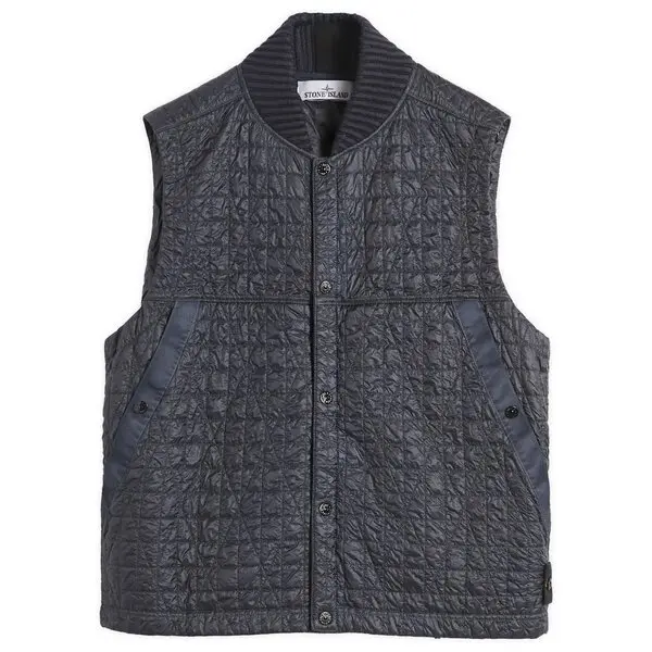 Stone Island Crle Reps Quilted-tc Vest - Ink