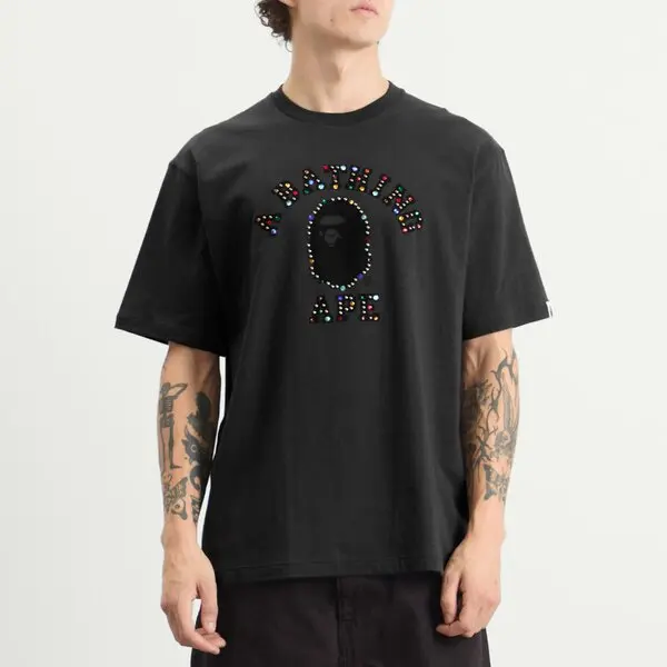 A BATHING APE Colour Stone College T-shirt - Black