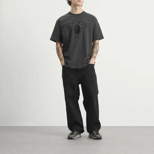 A BATHING APE Colour Stone College T-shirt - Black