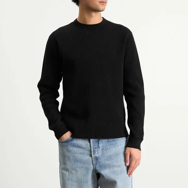 BEAMS Waffle Crew Neck Sweatshirt