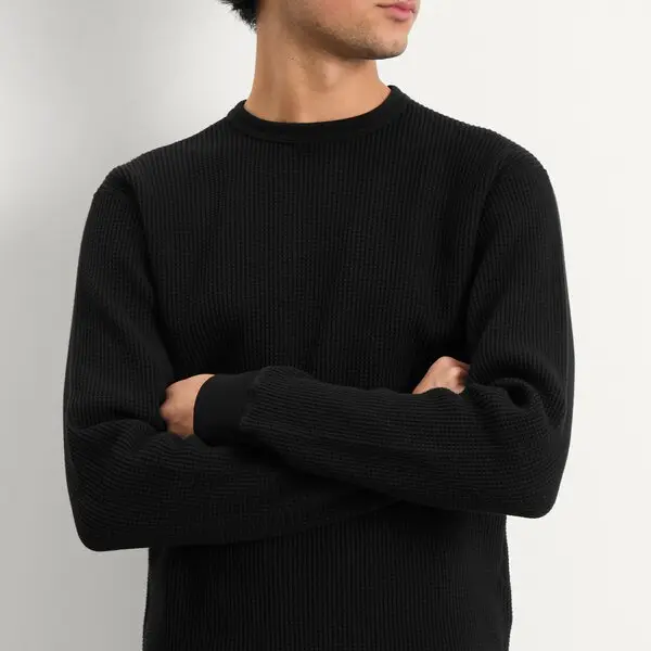 BEAMS Waffle Crew Neck Sweatshirt